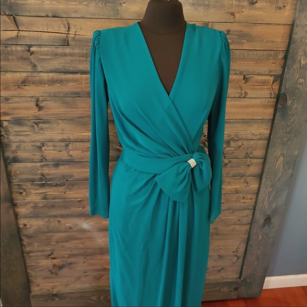 Vintage Miss Elliette 80s Dynasty Gown Dress - Gem